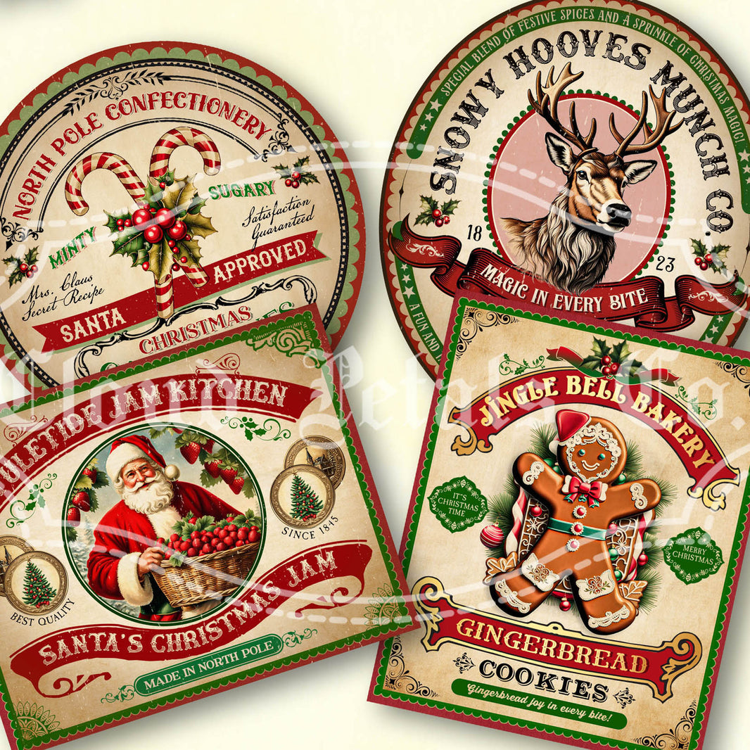 Vintage Christmas & Yule Gift Tags | Printable Holiday Labels for Gifts ...